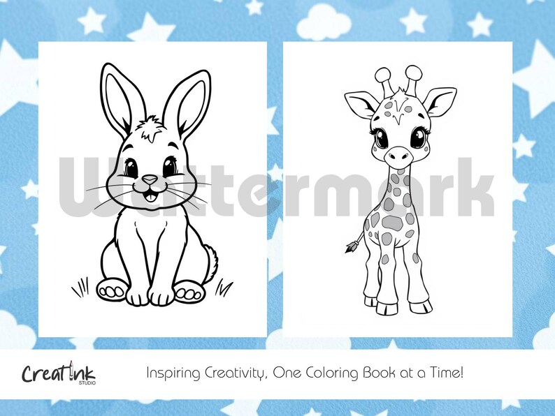 Baby Animals Coloring Pages | Printable Colouring Digital Book for Kids ...