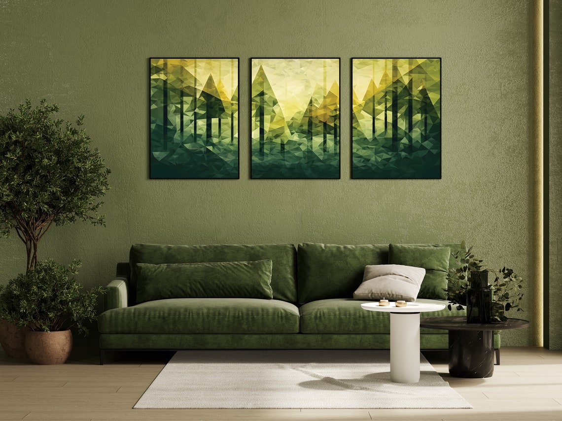 Triptych Wall Art, 3 Piece Art Print, Triptych Prints, Forest Triptych ...