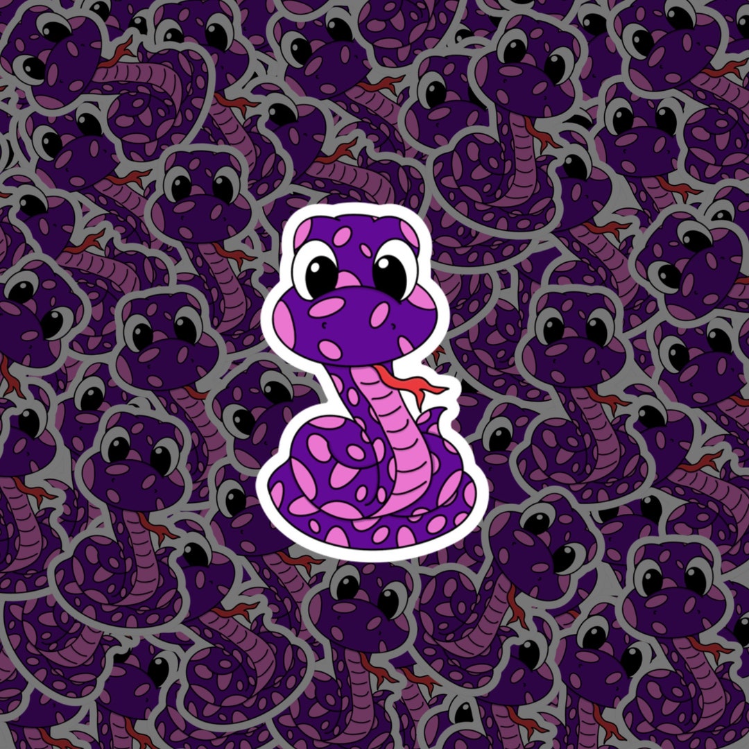 Purple Snake Sticker, Polka Dot Snake Sticker, Snake Sticker, Cartoon ...