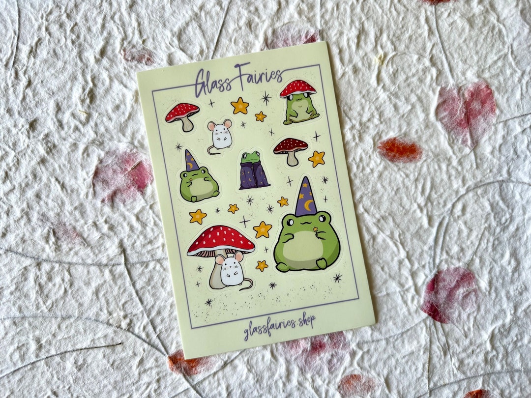 Cottagecore Frog Sticker Sheet, Frog Sticker Sheet, Planner Stickers ...