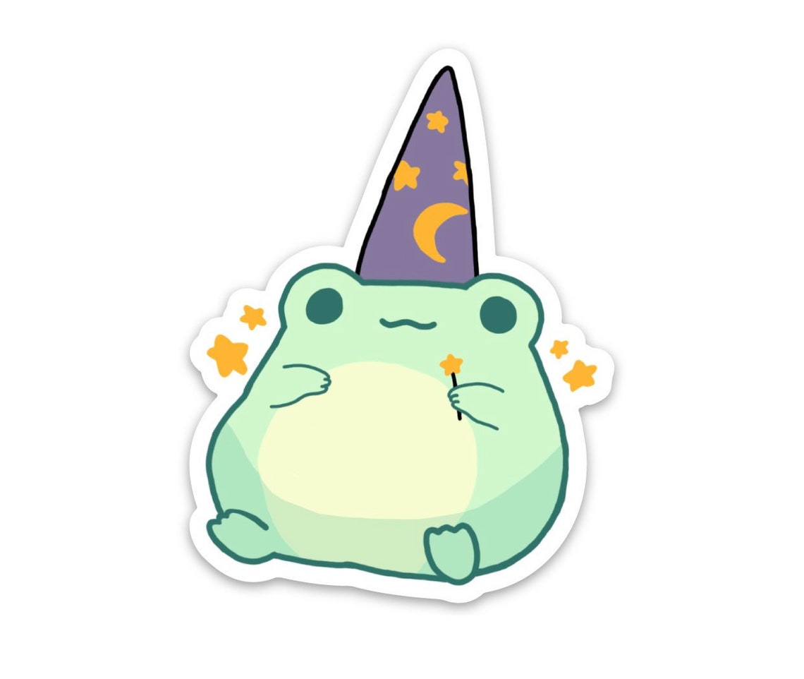 Frog Wizard Sticker Toad Sticker Frog Sticker Cute Sticker - Etsy Australia