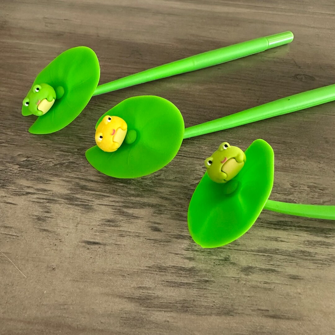 Frog and Lilypad Gel Pen, Frog Pen, Frog on Lilypad Pen - Etsy