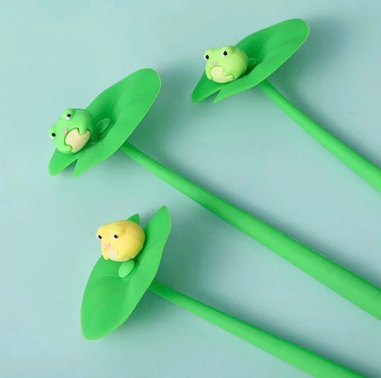 Frog and Lilypad Gel Pen, Frog Pen, Frog on Lilypad Pen - Etsy