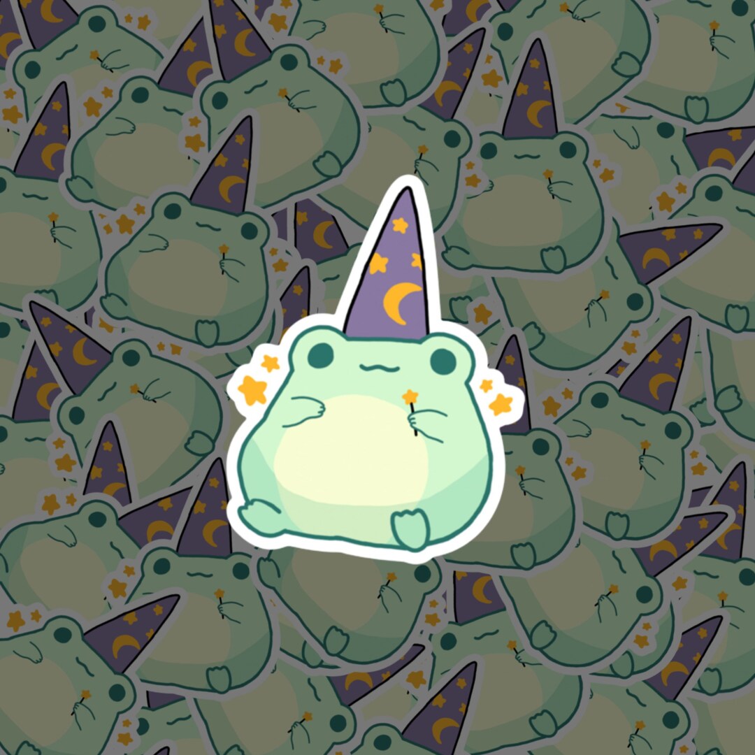 Frog Wizard Sticker, Toad Sticker, Frog Sticker, Vinyl Frog Sticker ...