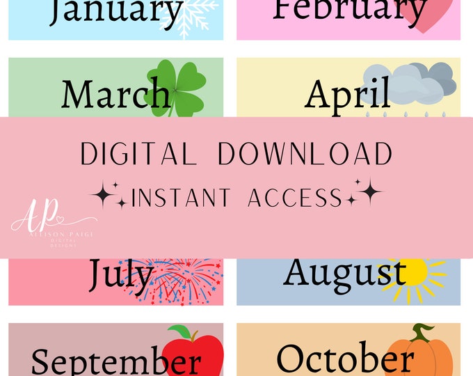 Boho Months of the Year Classroom Printable - Etsy