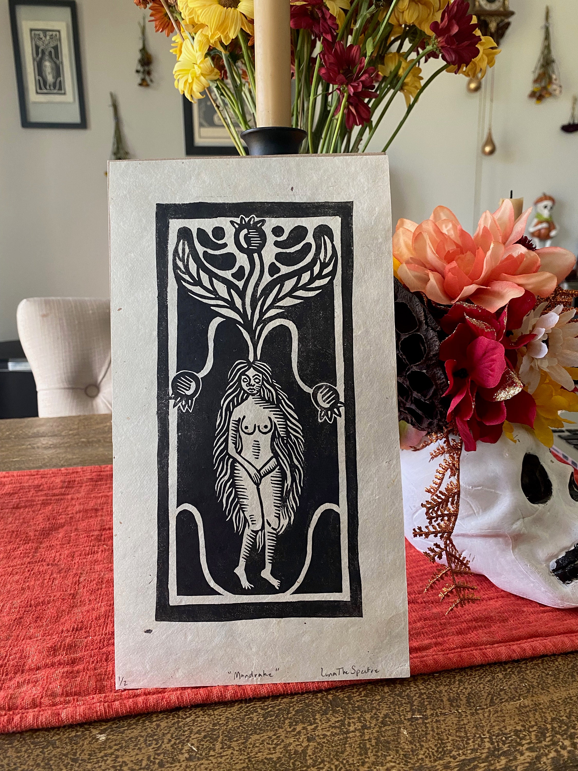 Mandrake Original Linocut Print - Etsy