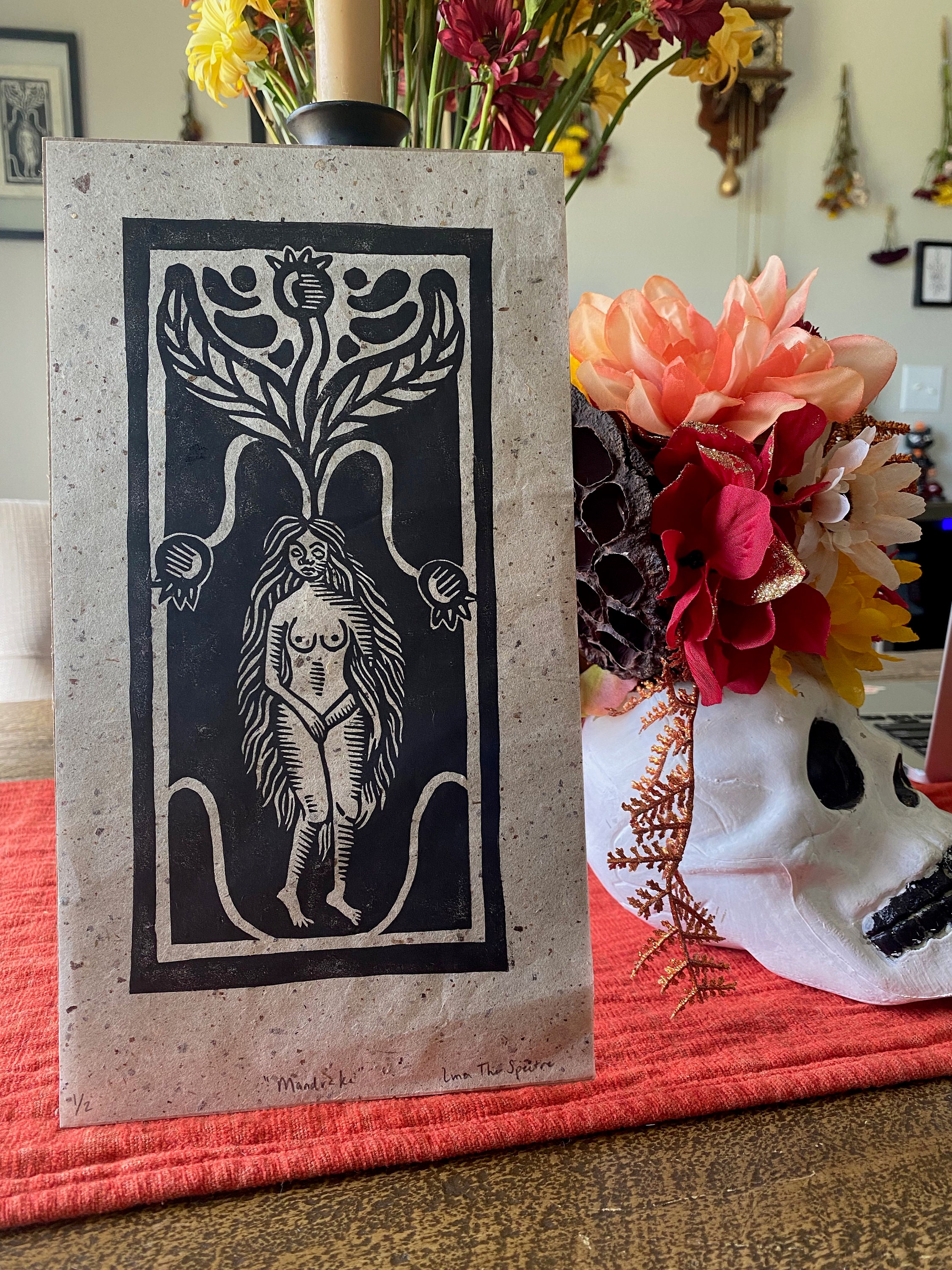 Mandrake Original Linocut Print - Etsy