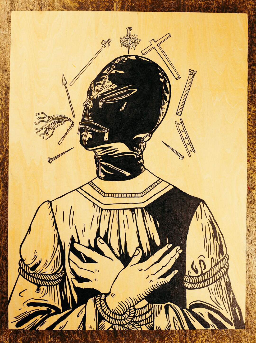 The Joy of Sorrow Acrylic Painting on Wood Panel - Etsy