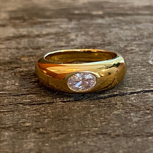 Chunky Gold Ring - Etsy