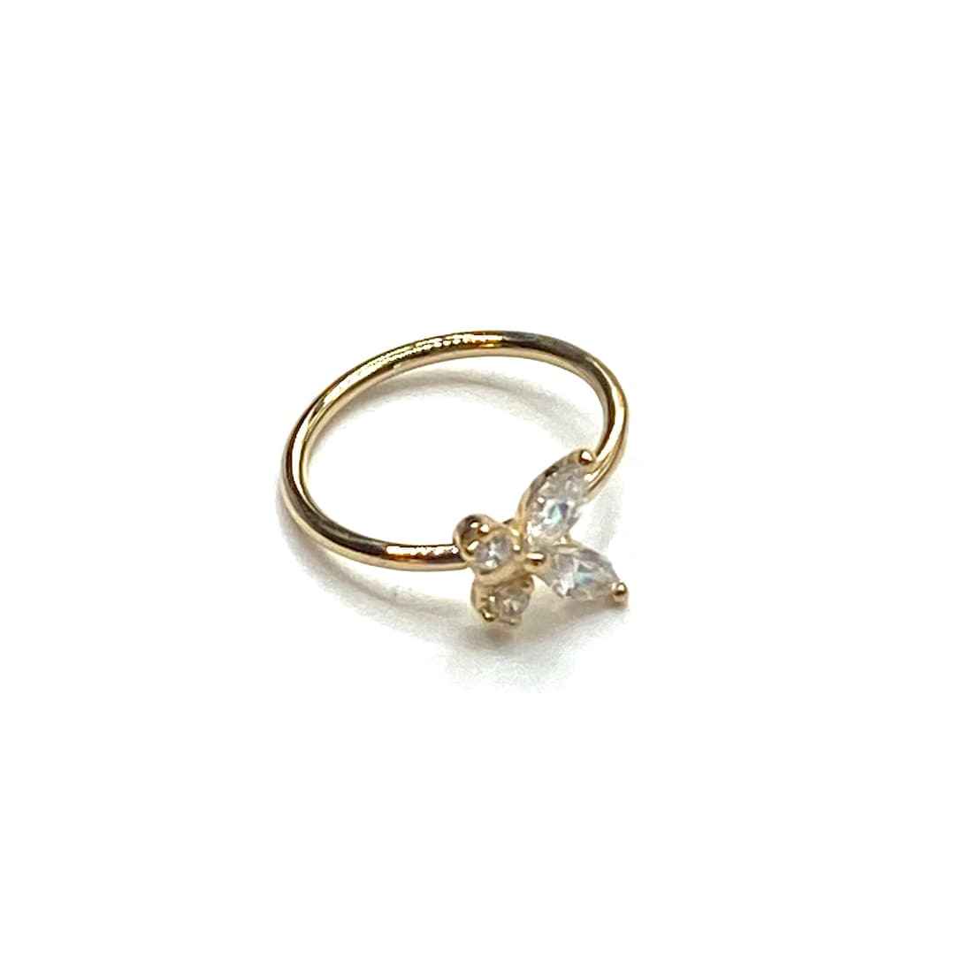 Butterfly Nose Ring , 14K Gold Nose Ring, 0.8mm Nose Piercing , Nose ...