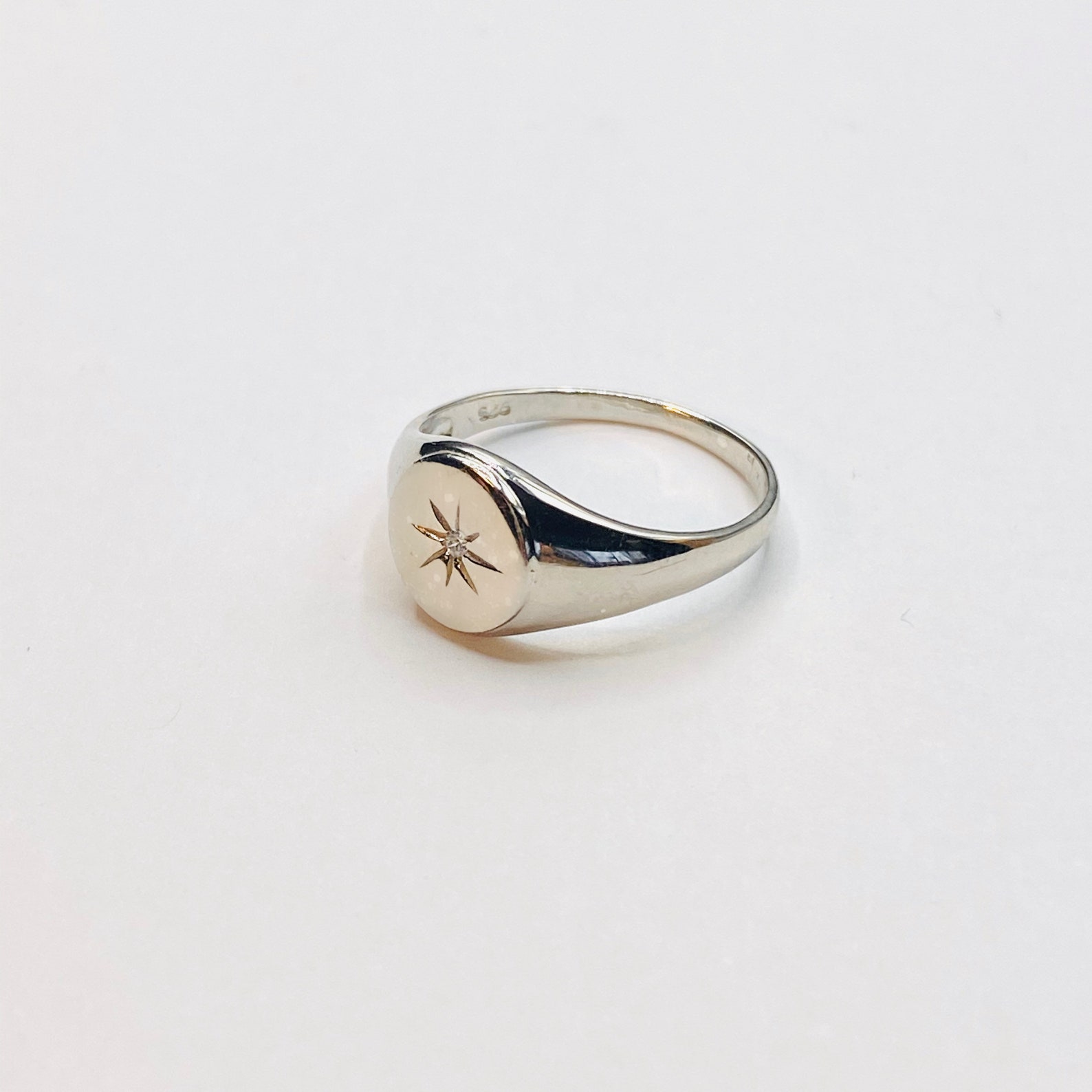 Starburst Signet Ring Celestial Jewellery Silver Signet - Etsy