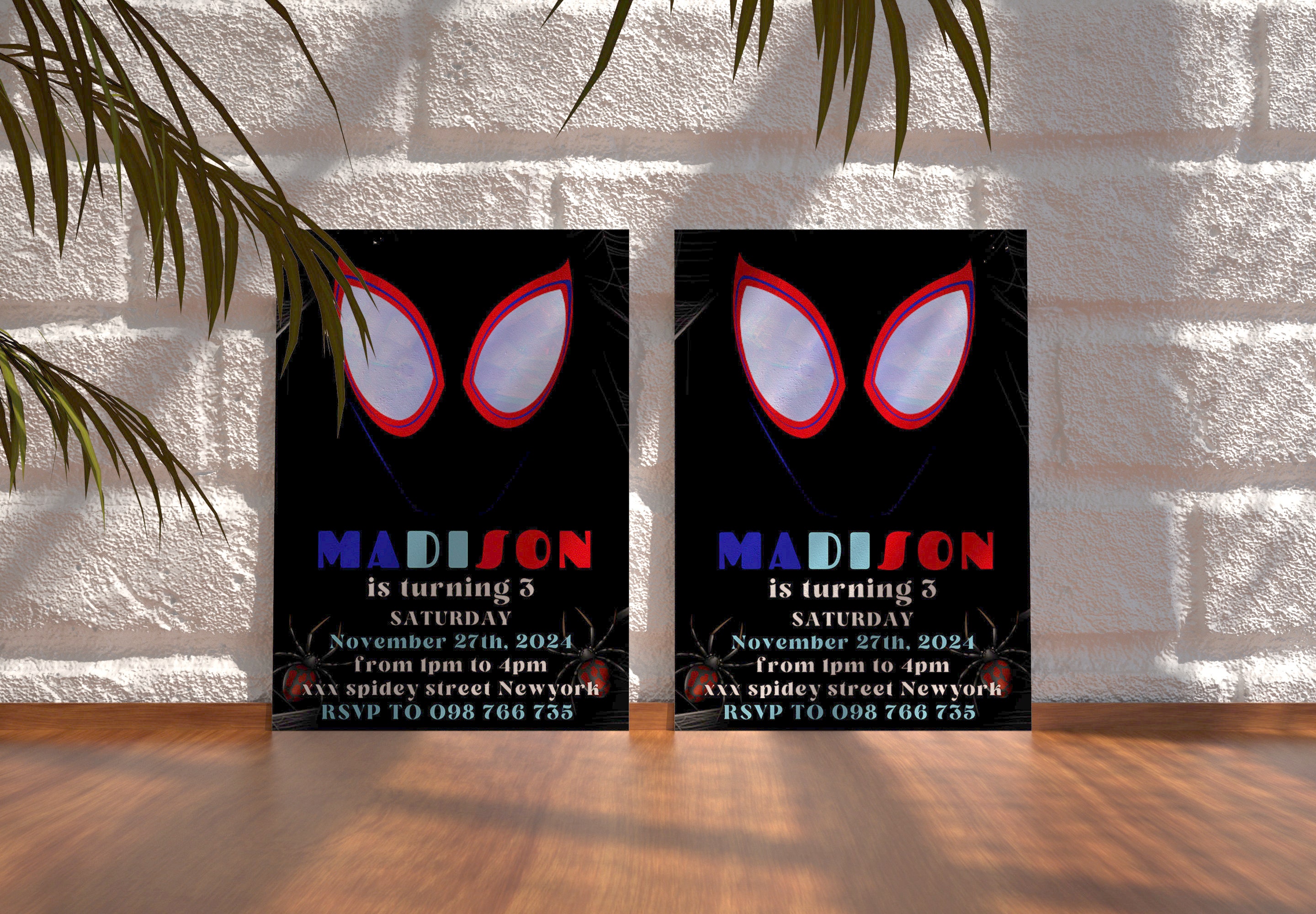 Spiderman Theme Birthday Invitation Boy Birthday Invite - Etsy