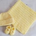 Newborn Baby Blankie Yellow 3pc Set W/hat & Shoes - Pink/white Lovie ...