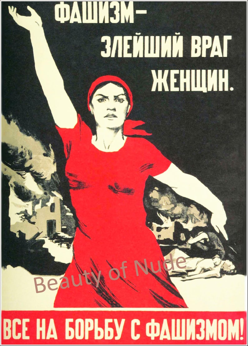Soviet Propaganda Poster From 1937, Anti Fascist Agitation Among Women ...