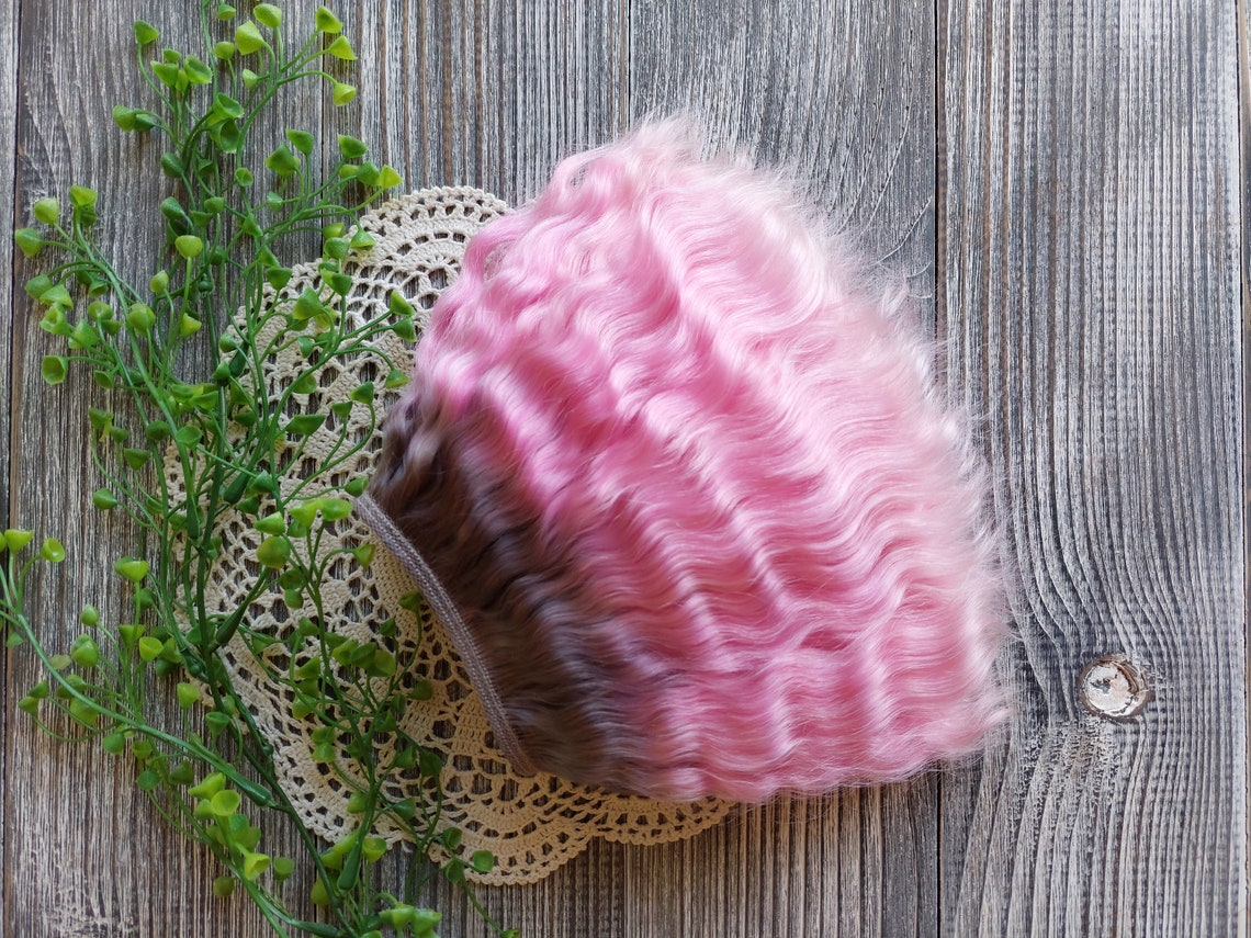Mohair Weft (ash-pink) Mohair Doll Hair Organic. Weft Mohair Strands ...