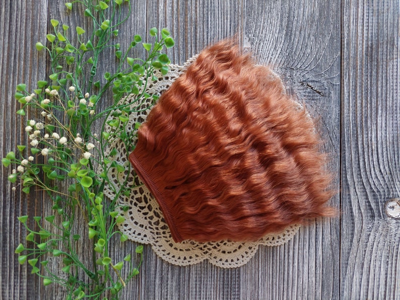 Mohair Weft. Brown-сopper. Mohair Doll Hair. Doll Hair. Weft Mohair ...