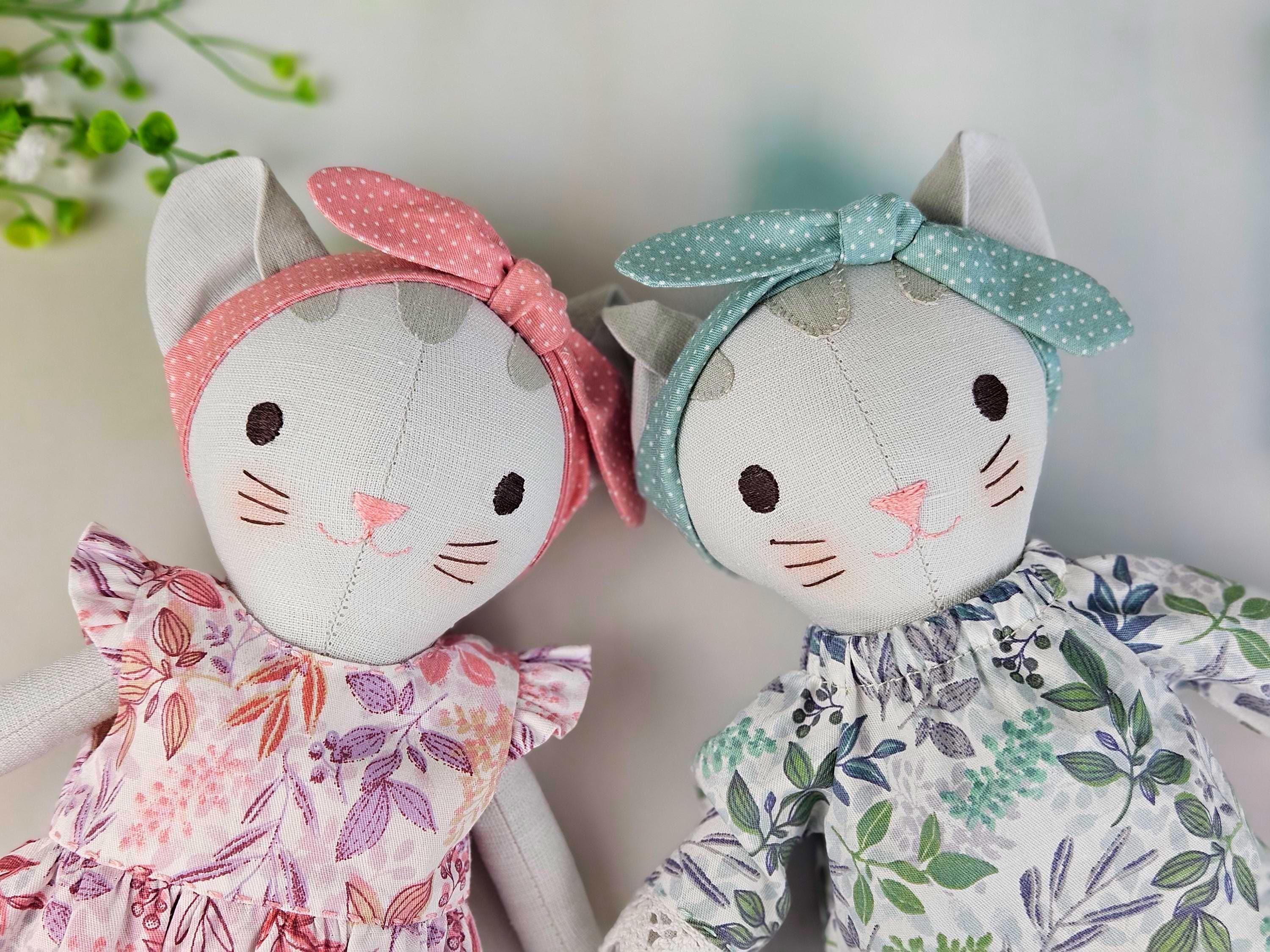 Cat Doll Sewing Pattern PDF | Boy and Girl Cat With Clothes | Soft Toy ...