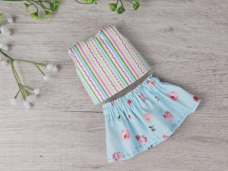 Doll Top and Skirt Sewing Pattern • 6.4”/16cm Clothes • PDF Tutorial ...