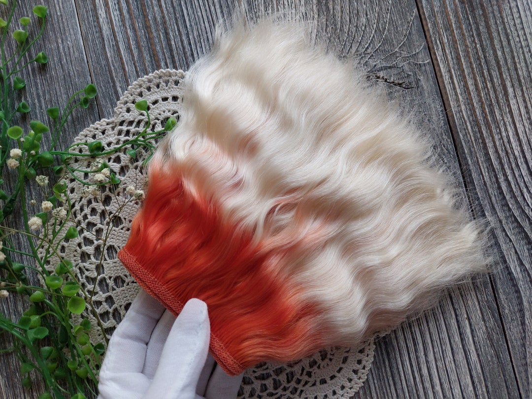 Mohair Weft redhead Ombre Mohair Doll Hair Organic. Bjd Wig. 5-813-20cm ...