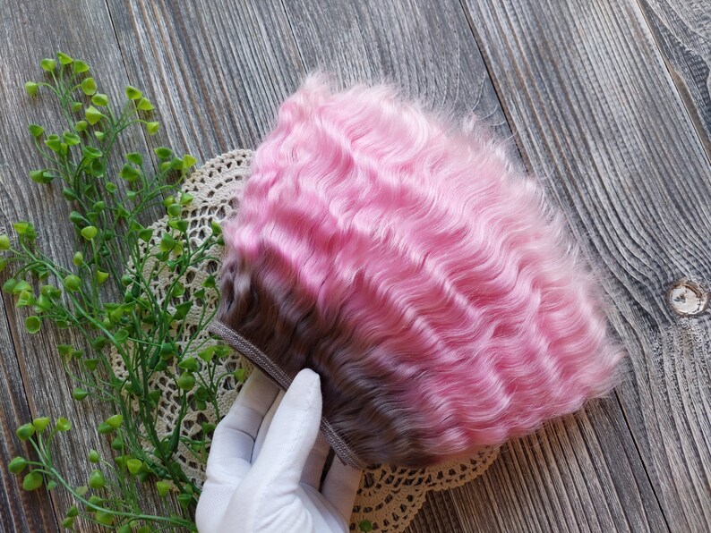 Mohair Weft (ash-pink) Mohair Doll Hair Organic. Weft Mohair Strands ...