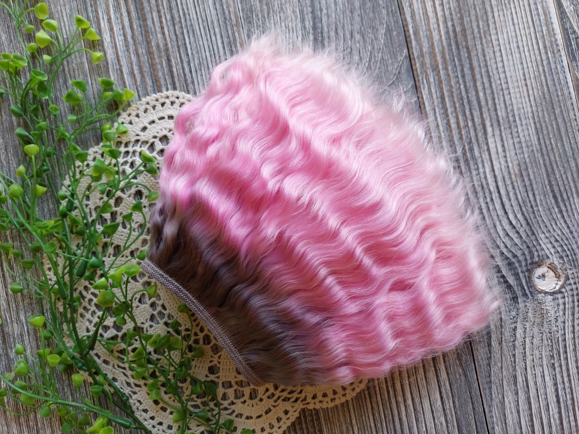 Mohair Weft (ash-pink) Mohair Doll Hair Organic. Weft Mohair Strands ...
