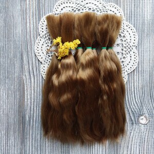Mohair Doll Hair (milk Chocolate) – Natural Wig Making Fiber, Soft ...