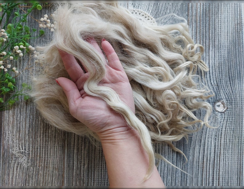 Mohair Doll Hair – Unwashed, Uncombed, Unpainted Angora Goat Locks for ...