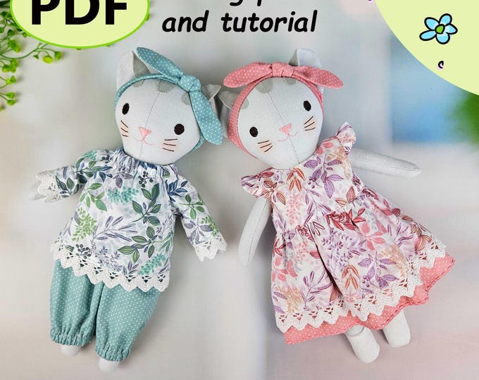 Fat Kitty Cat Sewing Pattern and Tutorial Style Sewing Instruction ...