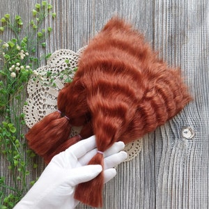 Doll Hair. Brown Copper. Mohair Doll Hair. Organic Hair. Doll Reborn ...