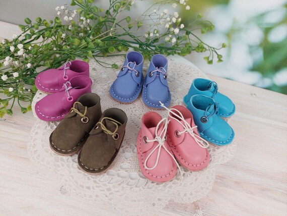 Doll Leather Boots. Size 1.97 Inch 5 Cm. Natural Leather. Cork Wood Sole Stitched Manually Handmade Doll Shoes Shoes for Toys. Etsy