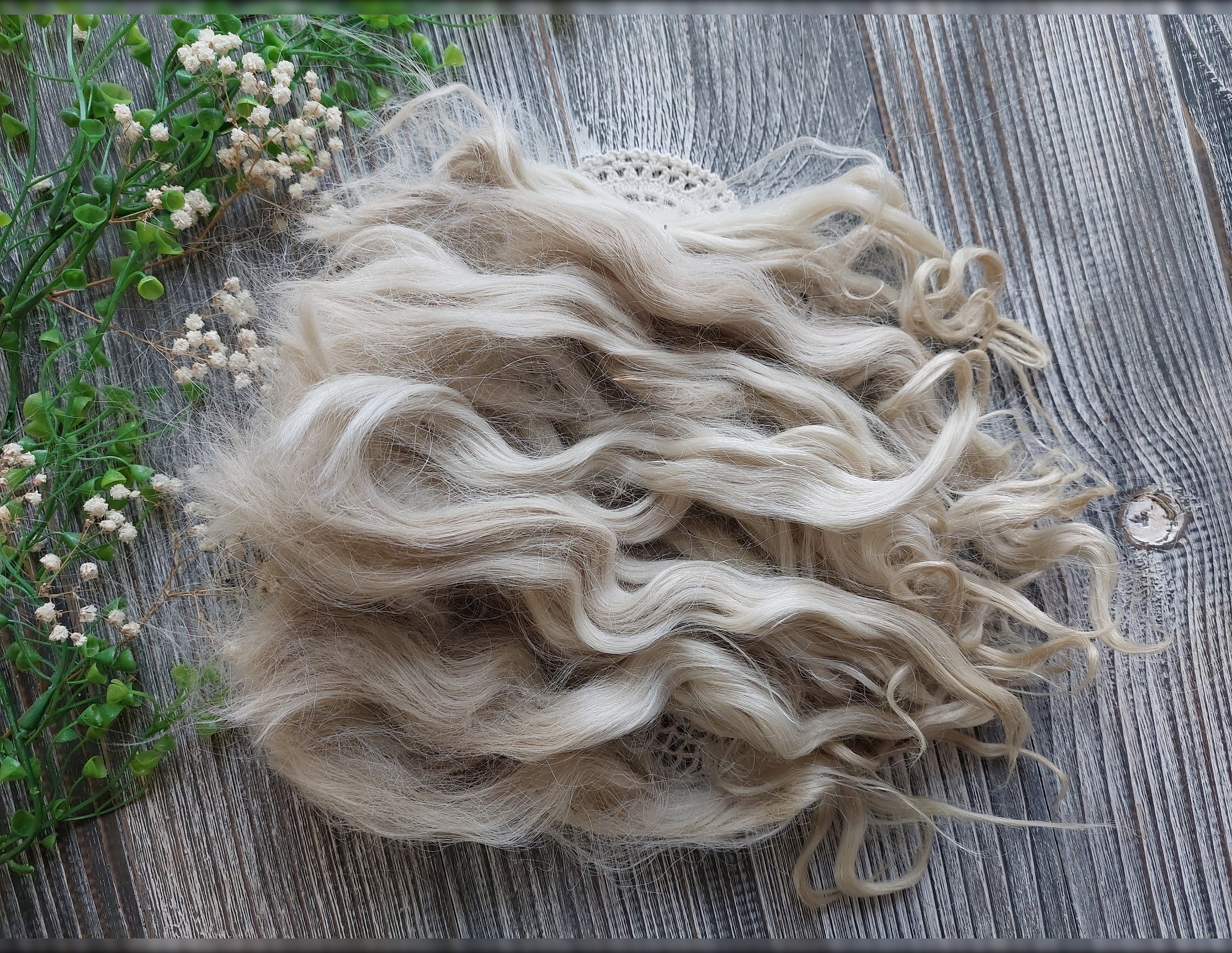 Mohair Doll Hair – Unwashed, Uncombed, Unpainted Angora Goat Locks for ...