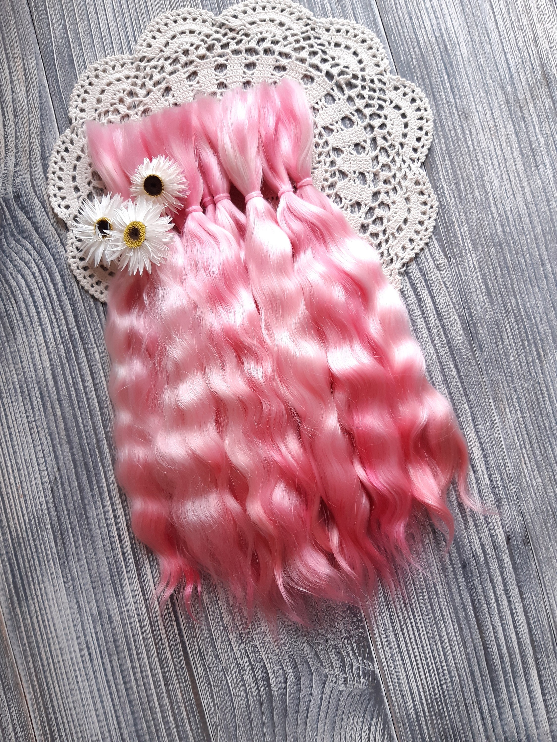 Doll Hair light Pink Organic Hair. Doll Reborn Hair Doll | Etsy