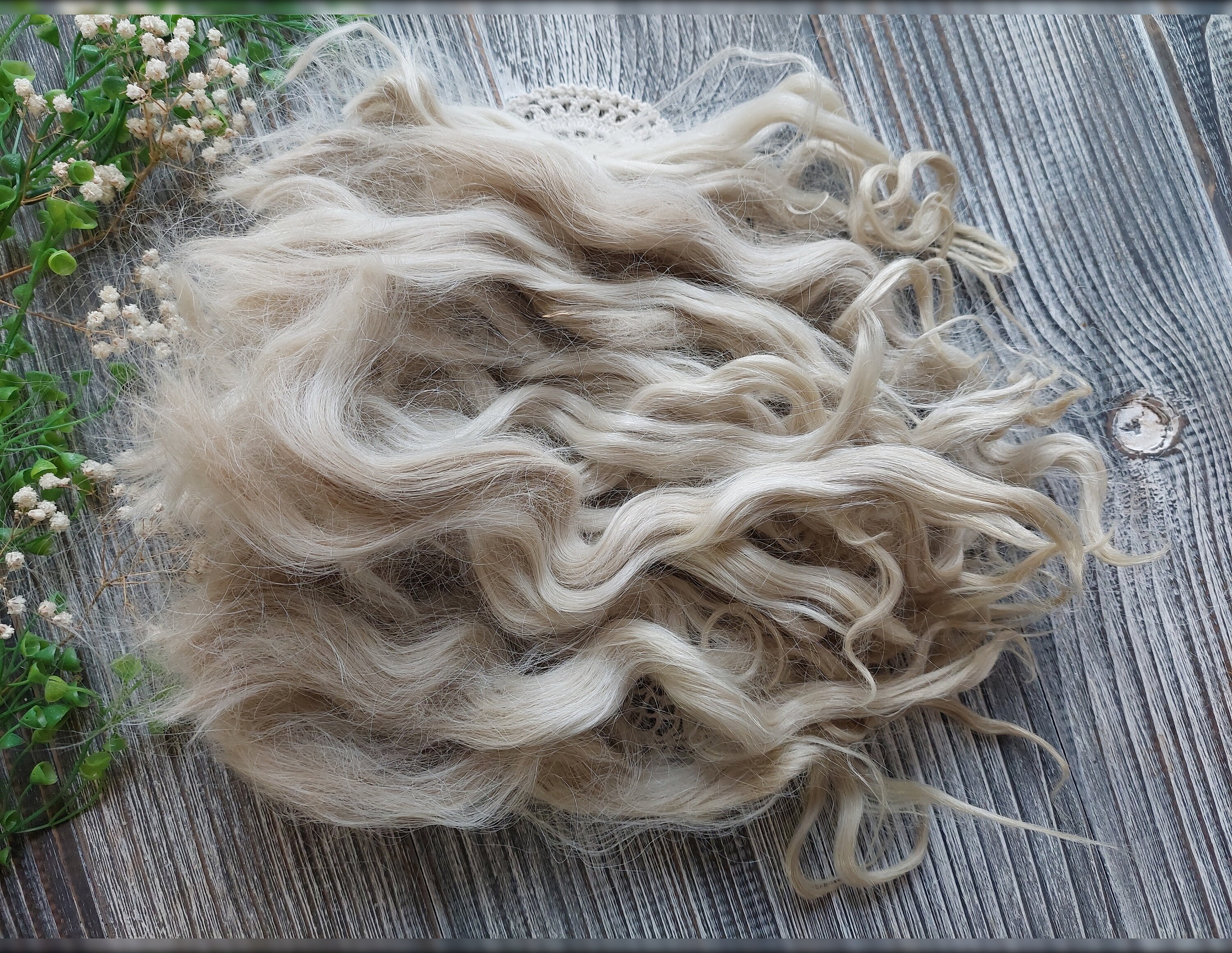 Mohair Doll Hair – Unwashed, Uncombed, Unpainted Angora Goat Locks for ...