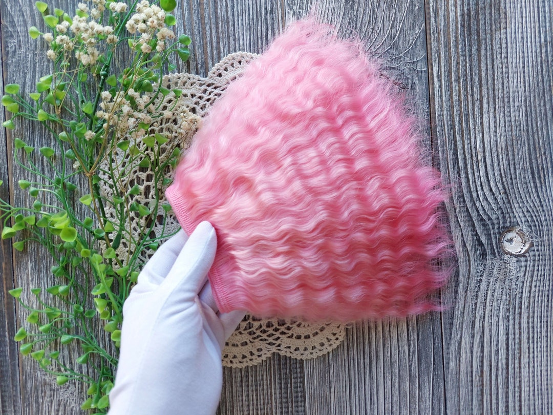 Mohair Weft. (light Pink) Mohair Doll Hair. Doll Hair. Weft Mohair ...