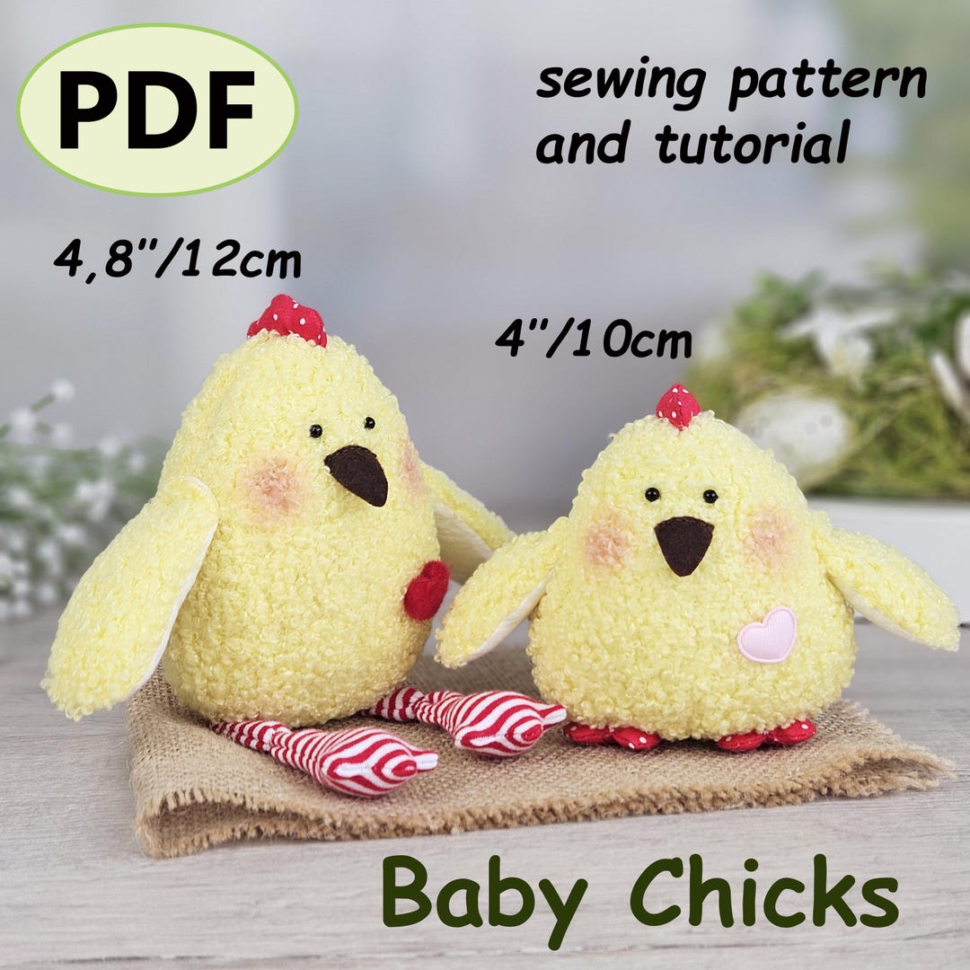 Easter Sewing Pattern PDF, Plush Chick Tutorial, Small Soft Toy Pattern ...