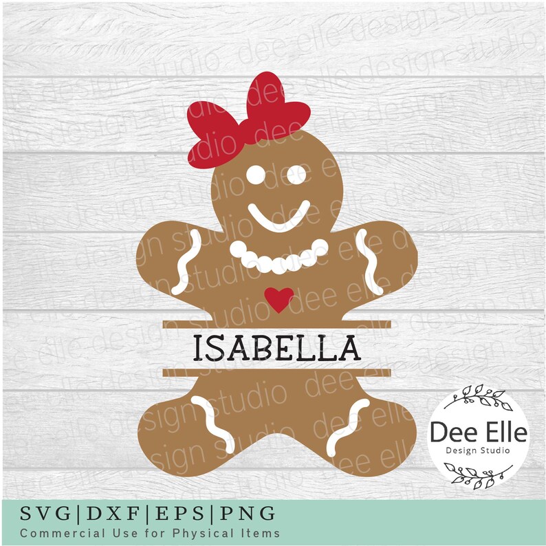 Gingerbread Girl SVG Monogram, Gingerbread Girl Svg, Christmas Svg ...