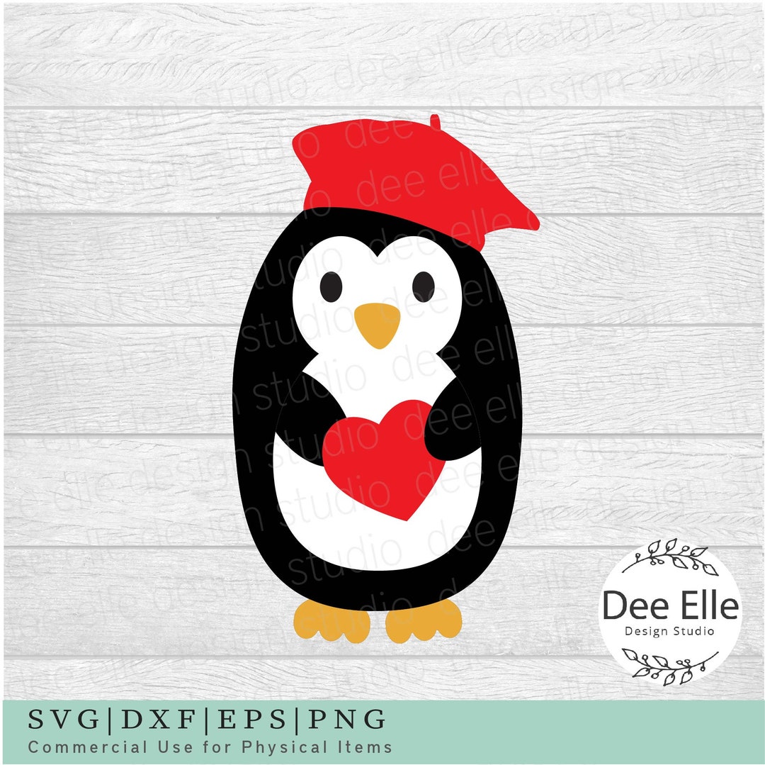 Valentine Penguin Svg, Penguin Valentine, Cute Animal Valentine ...