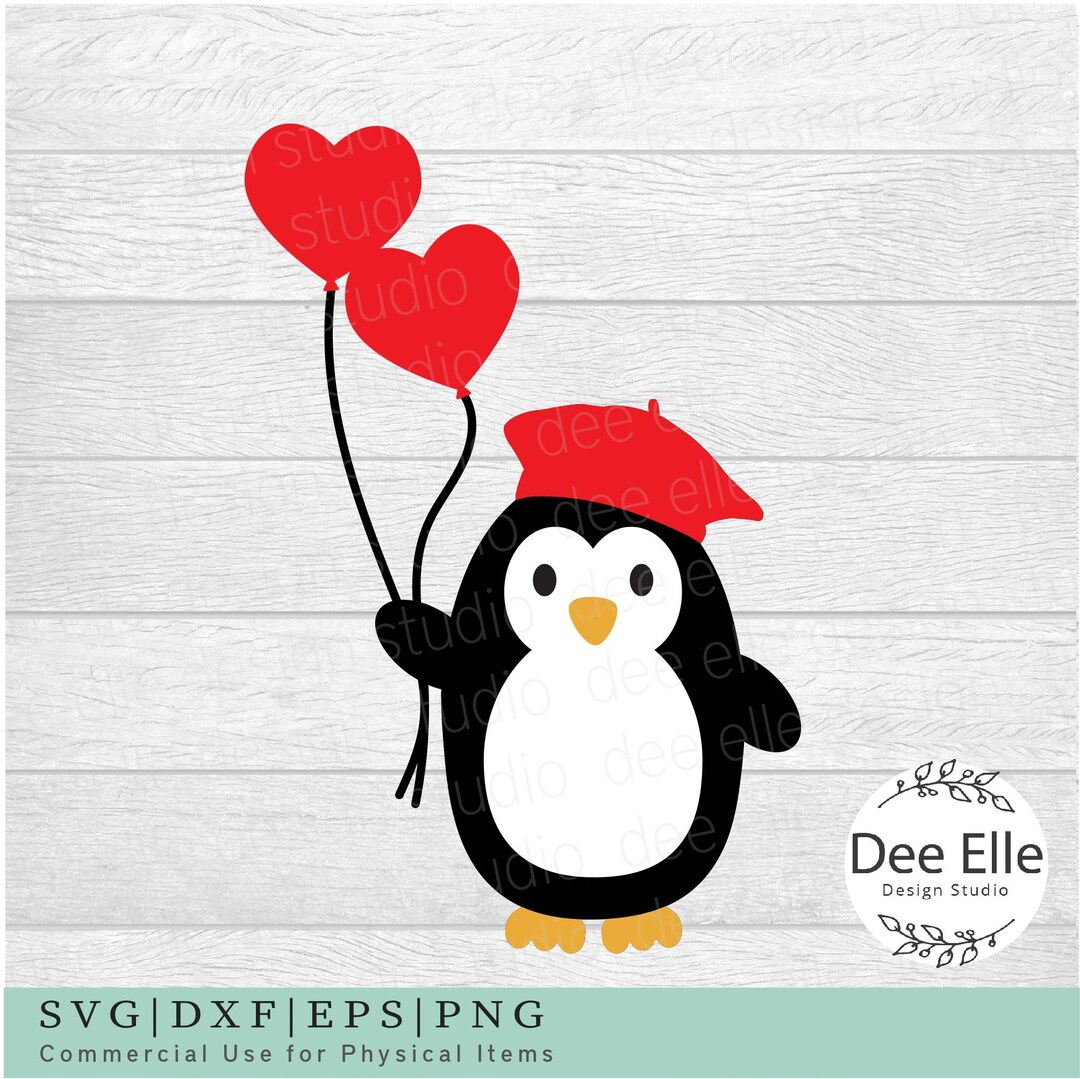 Valentine Penguin Svg, Penguin Valentine, Cute Animal Valentine ...