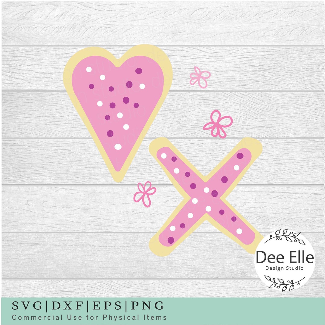 Heart Sugar Cookie Svg, XOXO Sugar Cookie Svg, Valentine Svg ...
