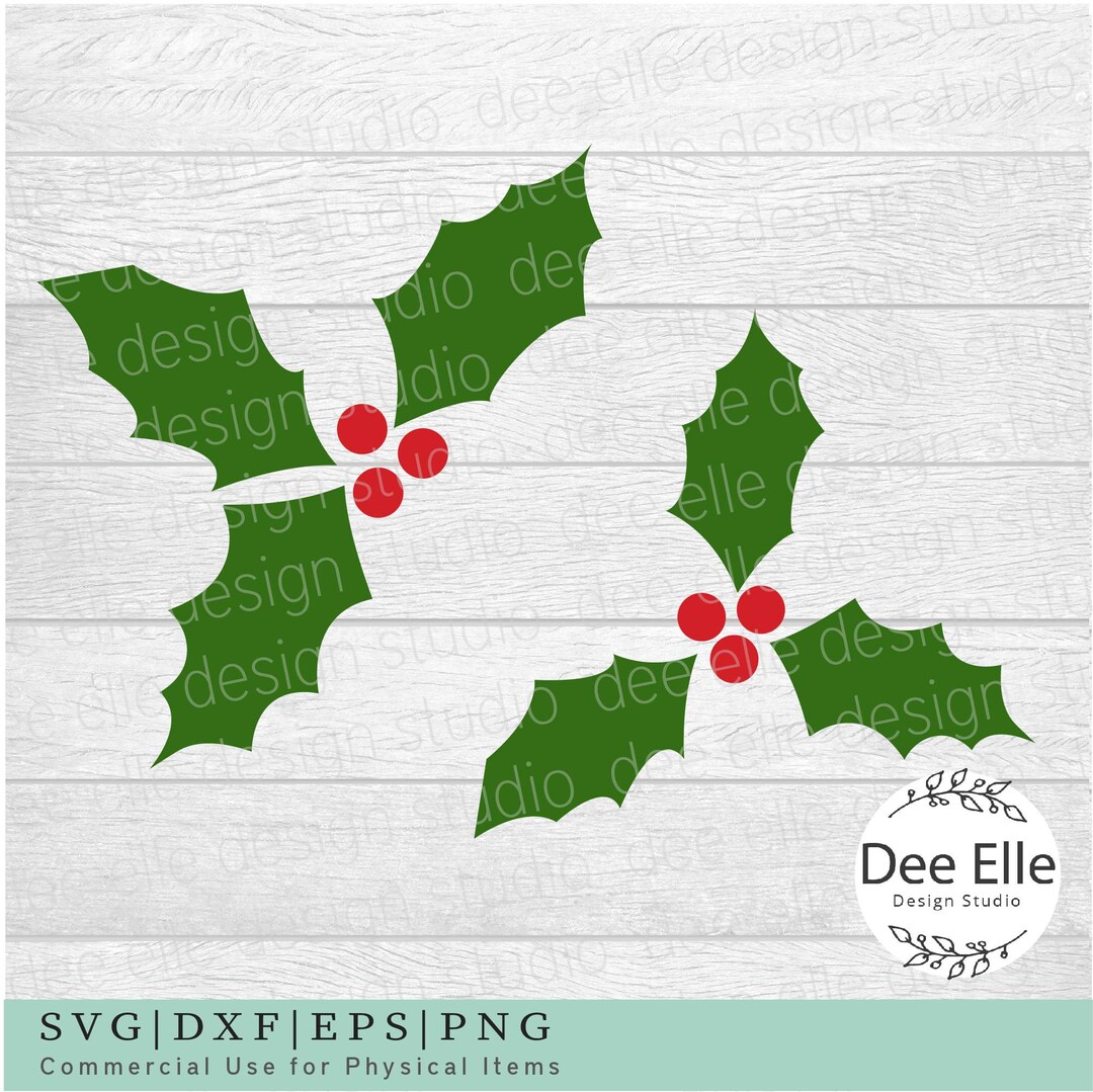 Christmas Holly SVG, Holly and Berries Svg, Christmas Svg, Clipart Cut ...