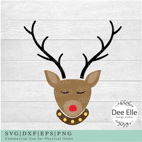 Cara de reno SVG reno de nariz roja svg clipart de reno - Etsy México