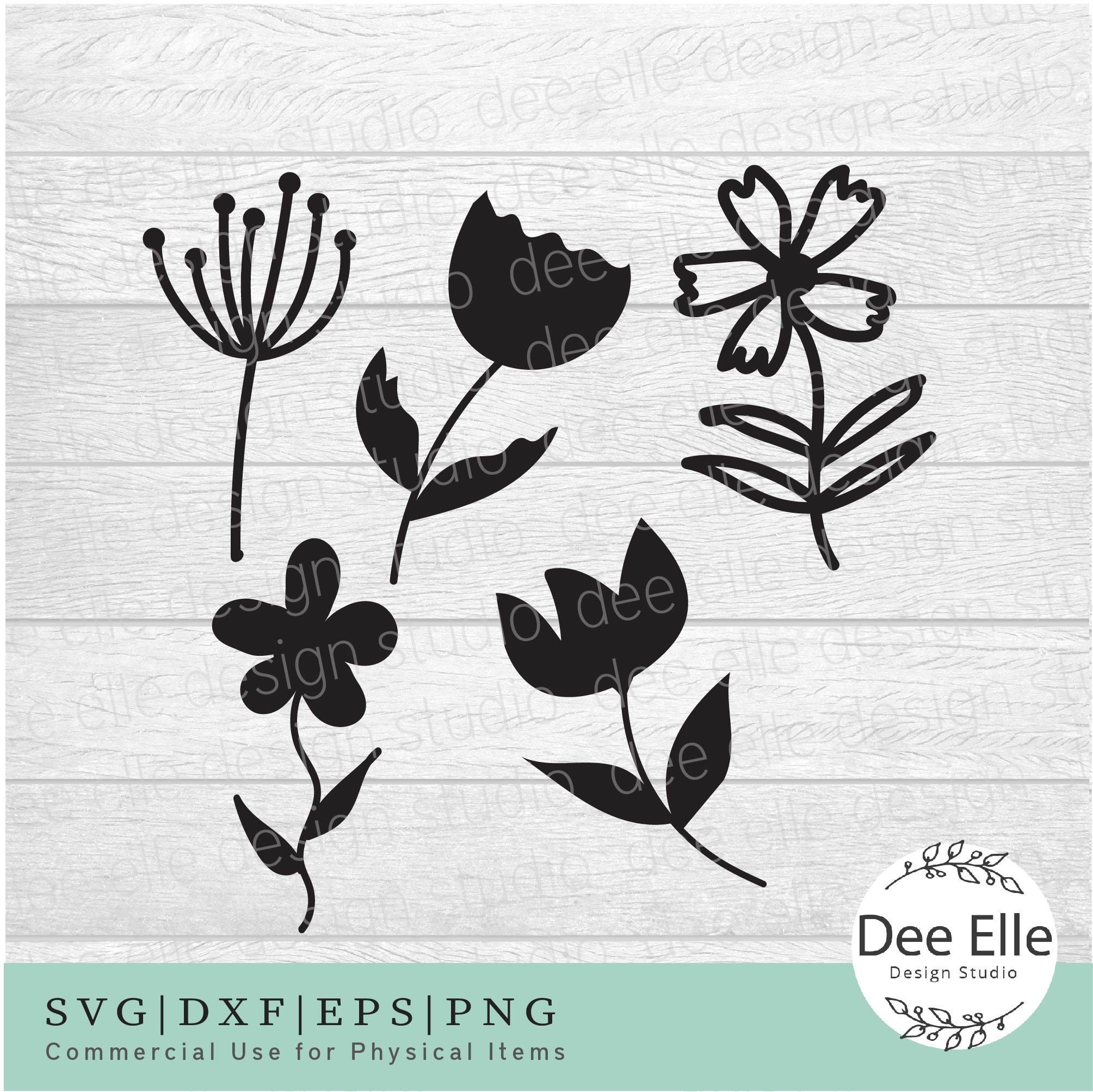 Hand Drawn Wildflower SVG Bundle for Cricut and Silhouette - Etsy