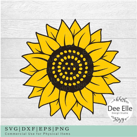 Sunflower Svg Flower Svg Sunflower Png Sunflower Clipart | Etsy