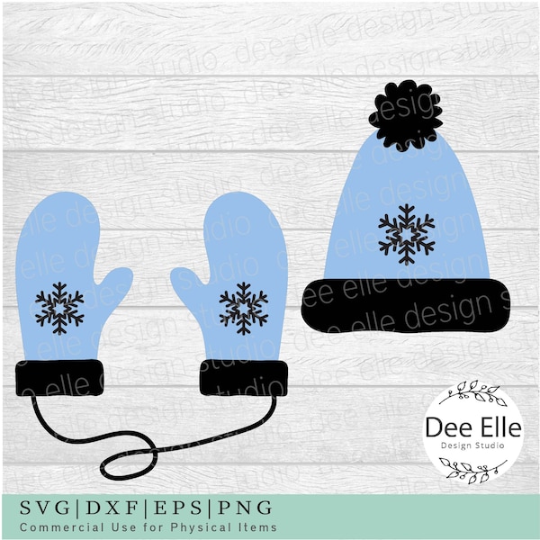 Winter Hat and Mittens Svg - Etsy