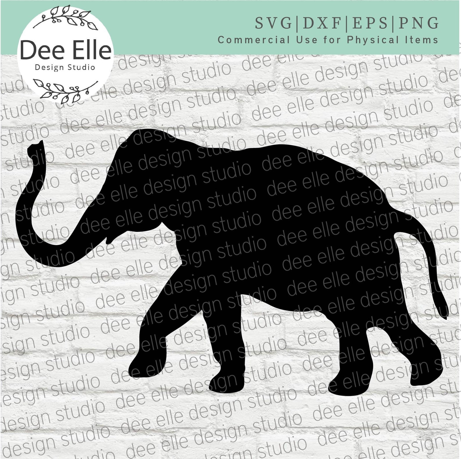 Olifant SVG | Elephant Clipart Cut-File | Single Layer Zoo Animal ...