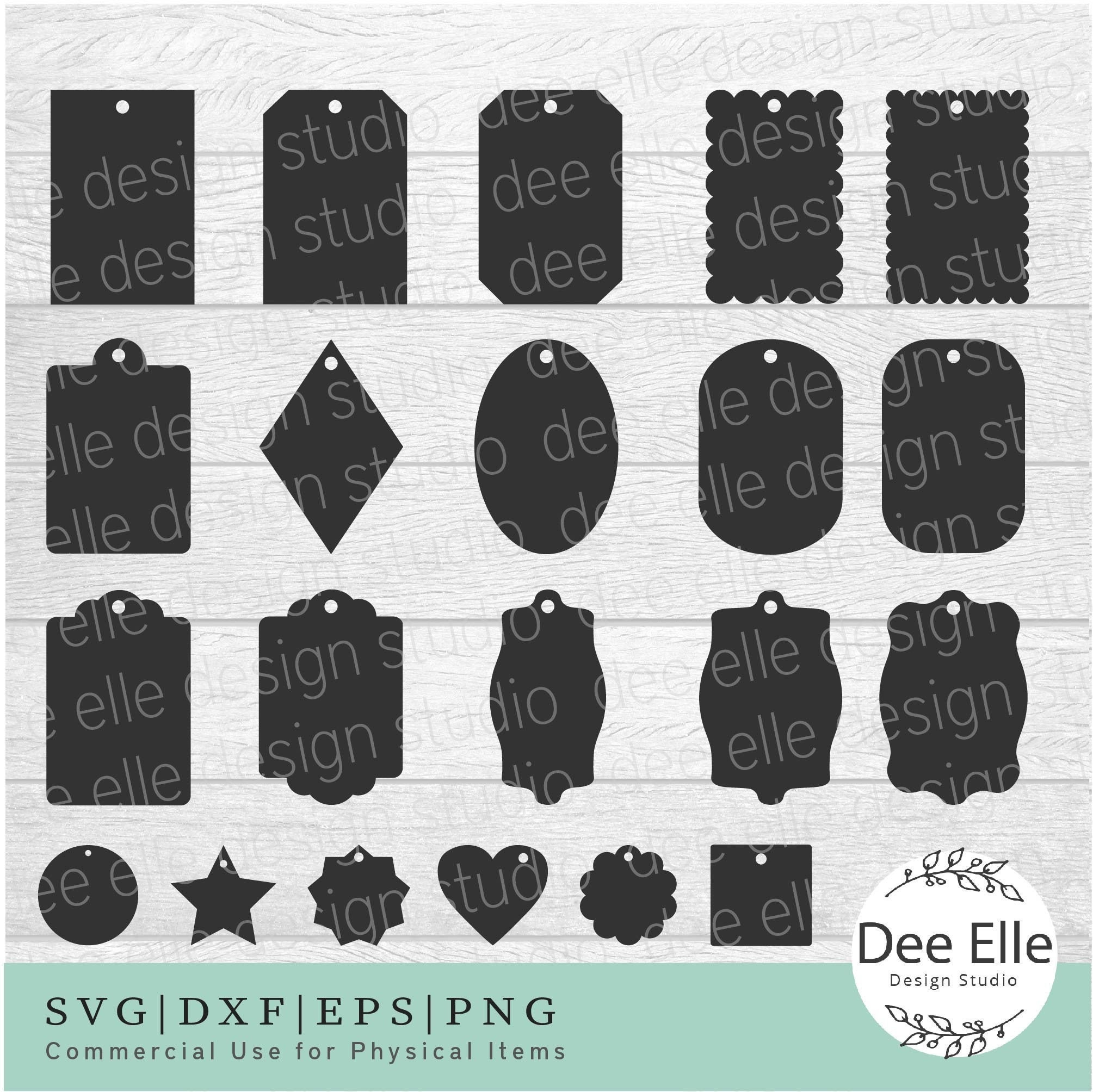Gift Tag SVG Bundle: 21 Classic Shapes (digital Download) - Etsy