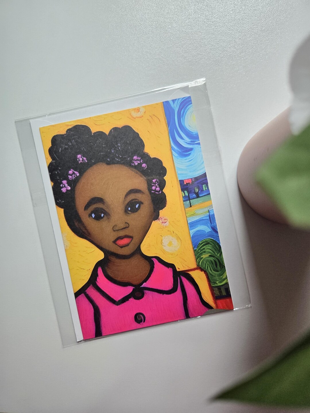 Black Girl Impressionism Art Greeting Card | Multi-occasion Blank Card ...