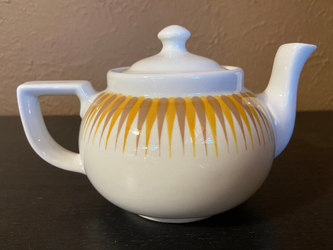 Cute 2-cup Jackson Custom China Teapot With Block Handle Mid-century ...