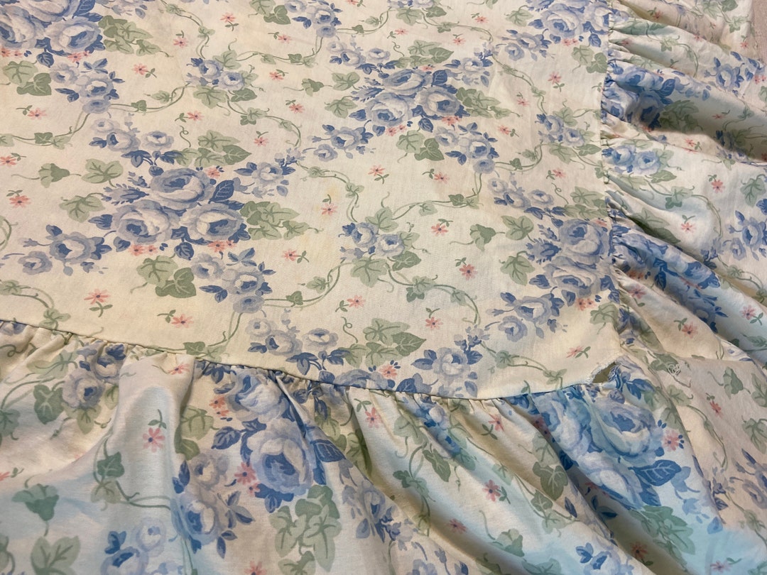 Vintage Early-2000s Gunne Sax Bed Canopy -- Lavender-blue Roses With ...