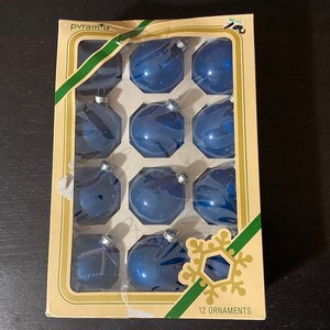 Set of 12 Vintage 1980s Medium-blue Glass Ornaments Made by - Etsy